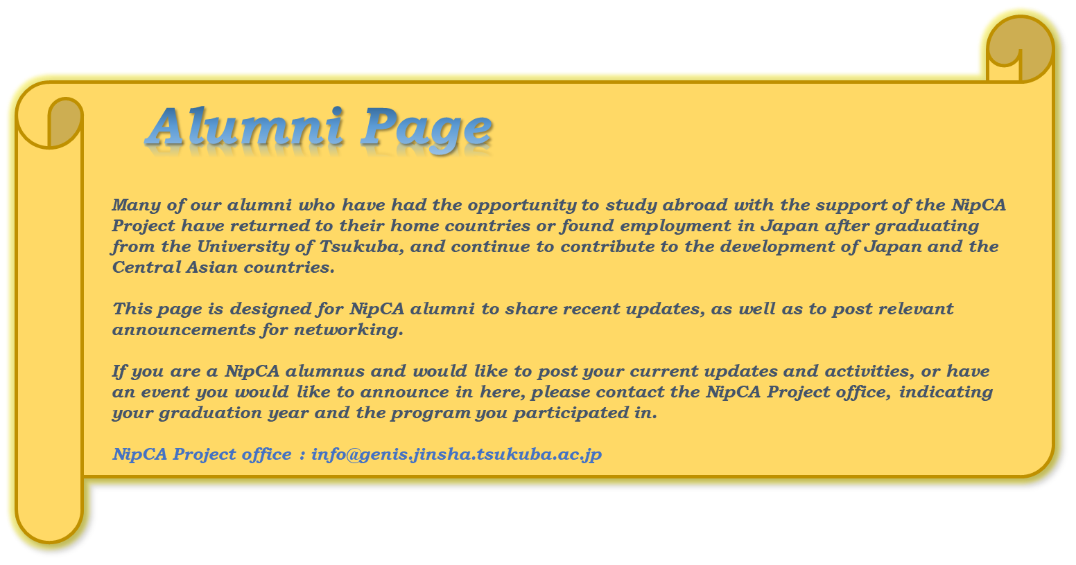 For Alumni – NipCA（日本財団 中央アジア・日本人材育成プロジェクト）